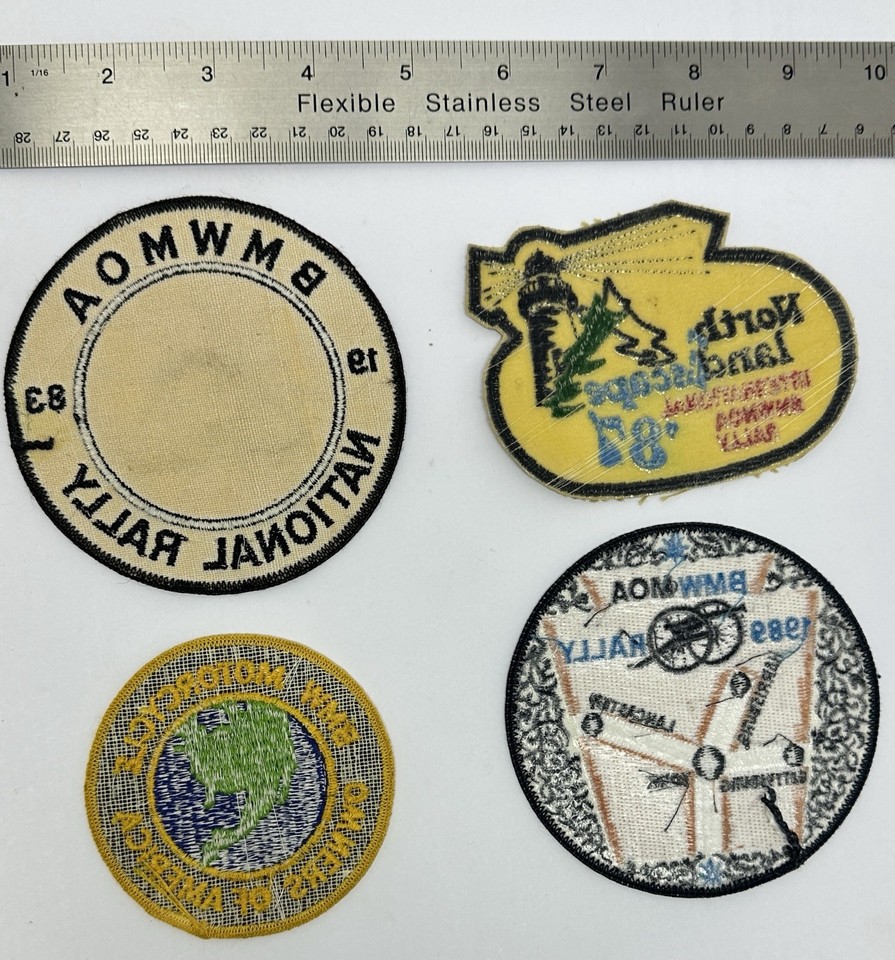 Lot Of 4 BMW MOA Motorcycle Rally Patches • Embroidered Vintage 1983 ...