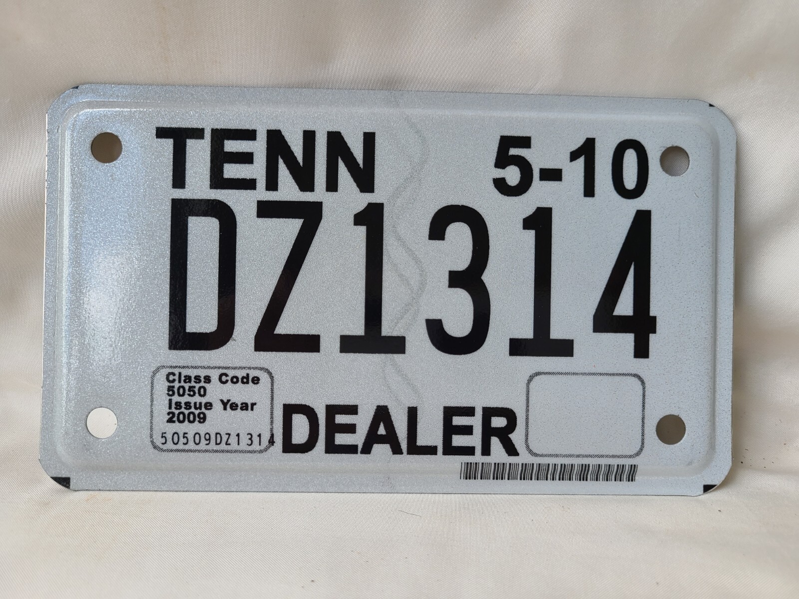 Vintage 2009 2010 Tennessee Dealer Motorcycle License Plate 0522 | eBay