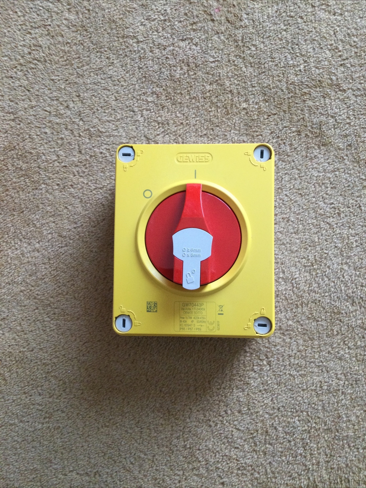 GEWISS GW70433P 16 Amp 4 Pole Rotary Isolator Switch 3 Phase & Neutral ...