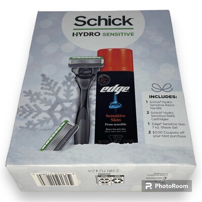 Schick Hydro Sensitive Shave Mens Gift Set-Razor Handle, Refill ...