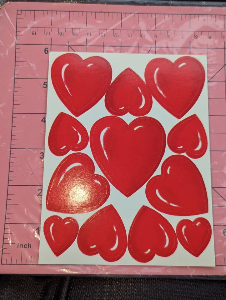 Vintage Eureka Stickers Valentine's Day hearts 1 sheet | eBay