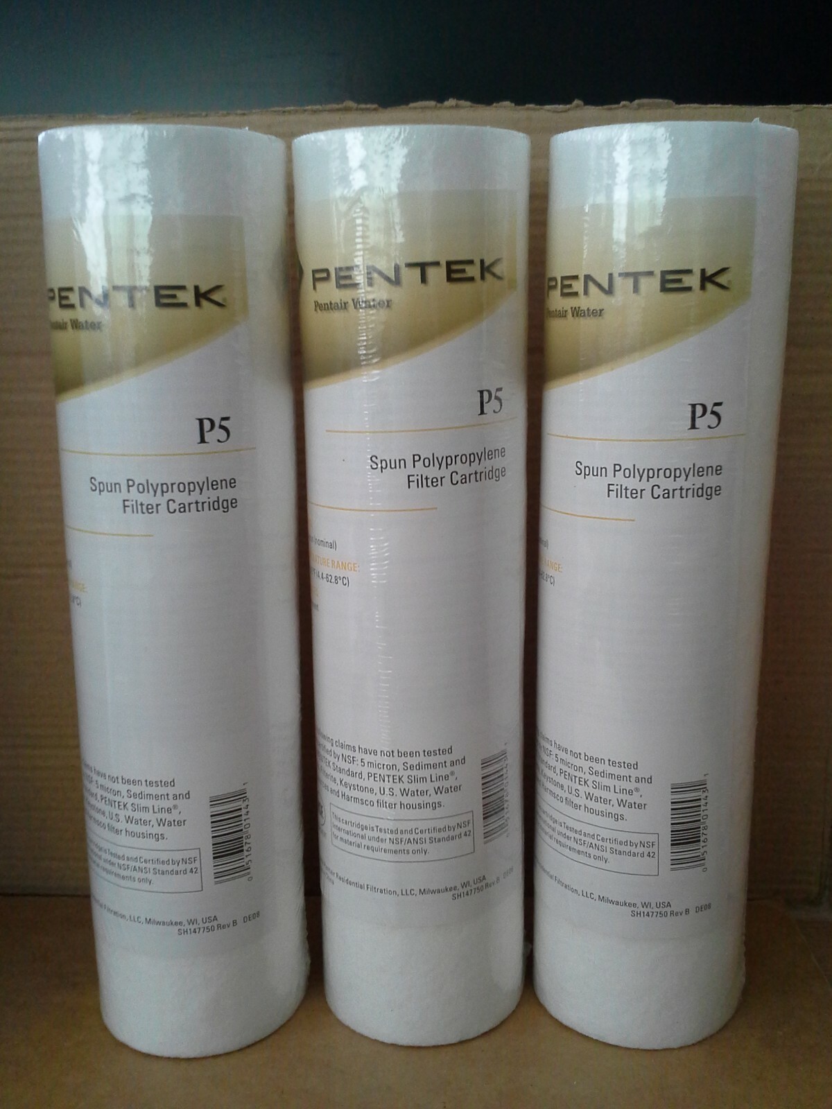 Pentek/Pentair ( 3PK ) Water P5 Micron Spun Polypropylene Filter ...