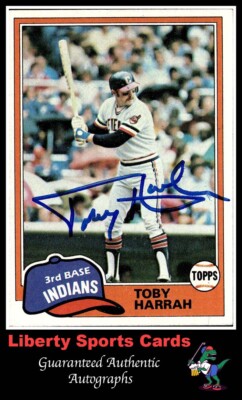 1981 Topps Toby Harrah #721 Authentic Autographed Card Cleveland ...