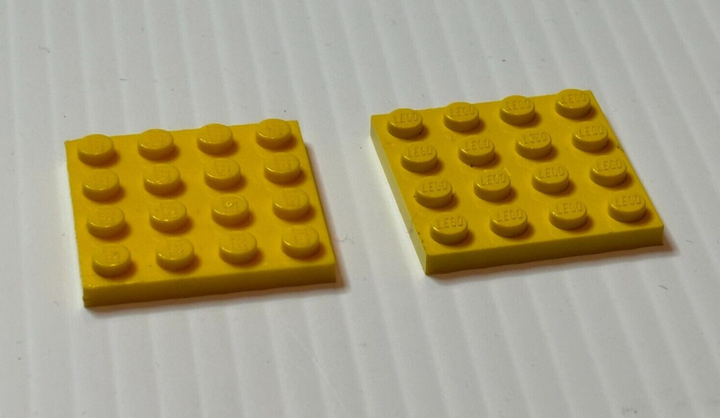 Lot x 2 Piece LEGO Yellow 3031 4x4 Base Plate 4 x 4 Replacement Parts ...
