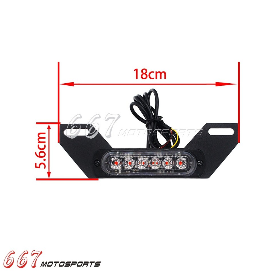 B6 Auxiliary LED License Plate Brake Running Light For Harley BMW Honda ...