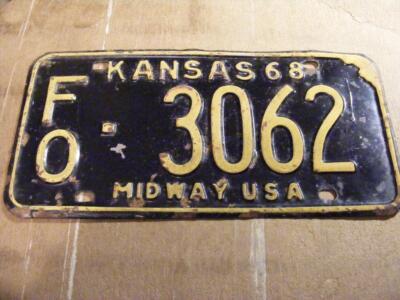 1968 KANSAS STATE LICENSE PLATE CAR AUTO TAG, FO 3062 FORD COUNTY KS | eBay