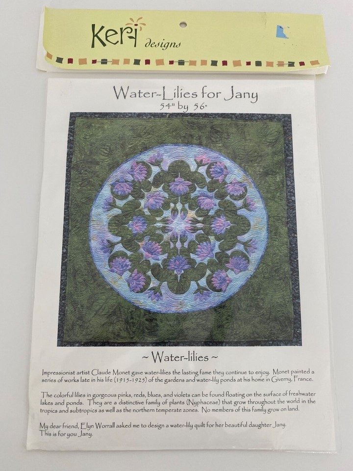 Water Lilies For Jany Quilt Pattern by Keri Designs | eBay UK