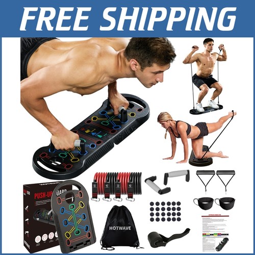 Foldable Push Up Board with Resistance Bands - Strength Training Made Easy | eBay