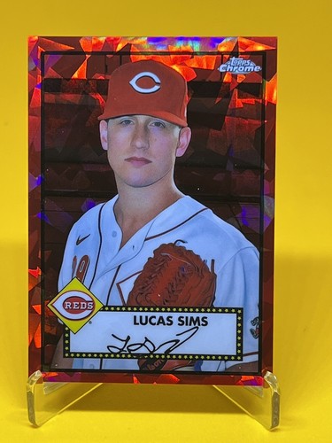 d 057/100 2021 Lucas Sims RED HOLO Card# 382 | eBay