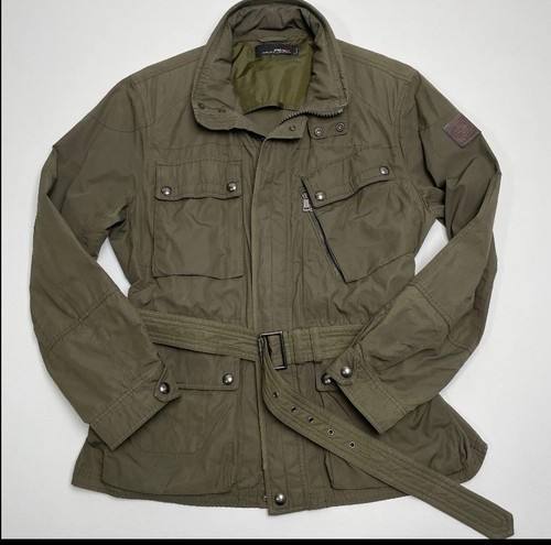 Ralph Lauren RLX Nylon/Cotton Belted Military Green Jacket Mens XL | eBay