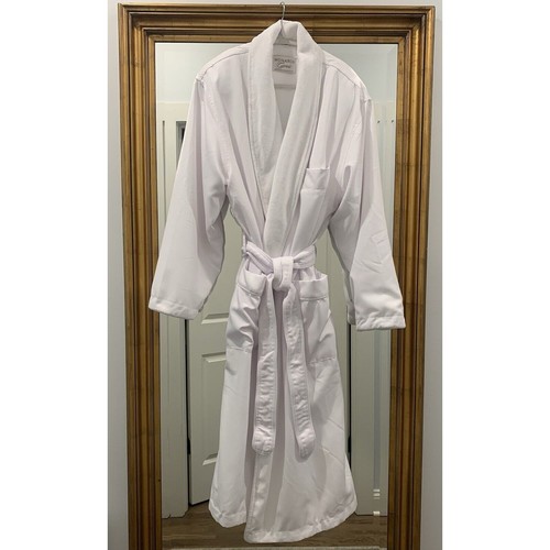 MONARCH CYPRESS Plush Lined Chamois Shawl Robe OS/L White Microfiber ...