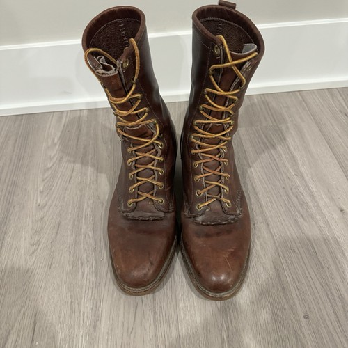 Vintage Chippewa Western Packer Kiltie Boots Brown Leather Mens Size 8 ...