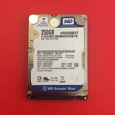 WD2500BEVT-00A23T0, DCM HHMTJHBB, Western Digital 250GB SATA 2.5 Hard ...