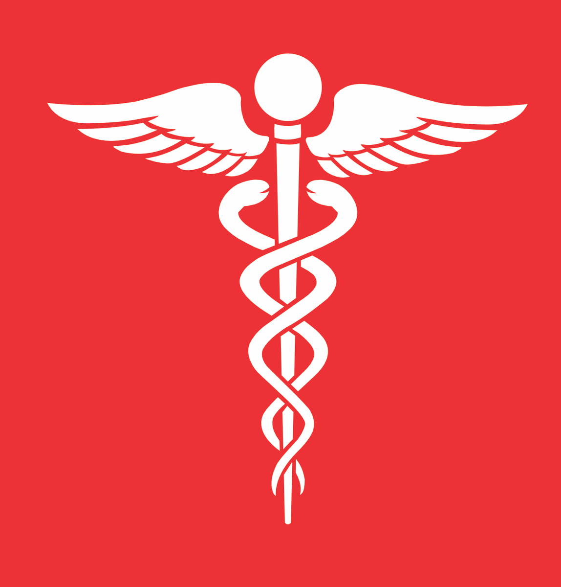 Red Caduceus Medical Symbol Medical Caduceus Symbol" Photographic