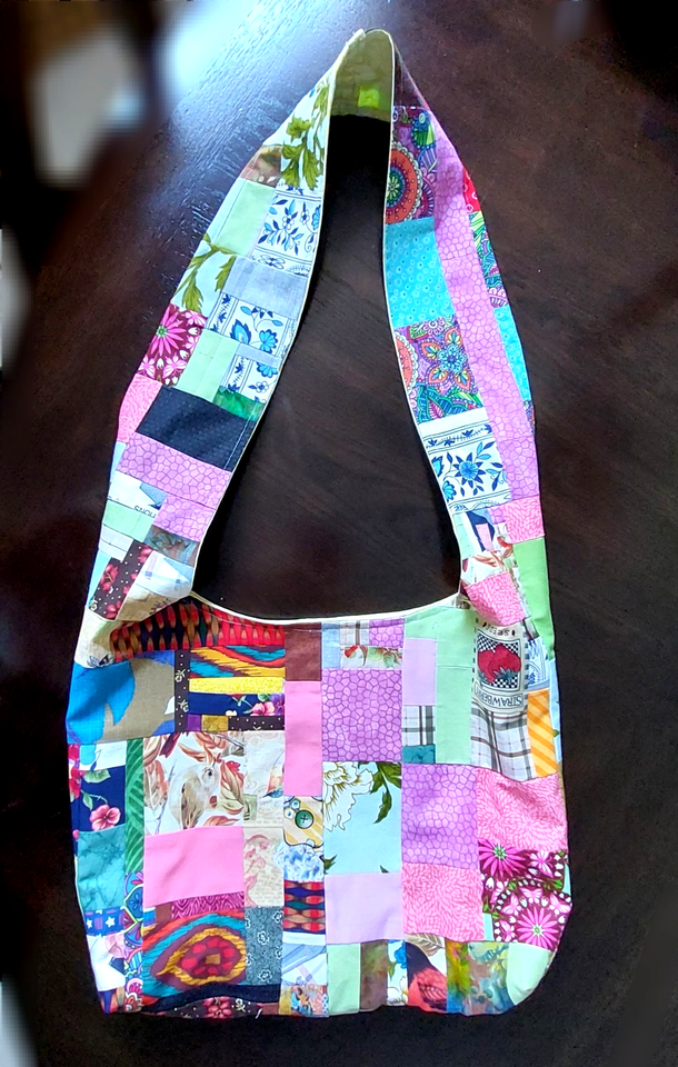 Patchwork Hobo Crossbody Handbag - Crazy Quilt Patchwork Sling Handmade ...