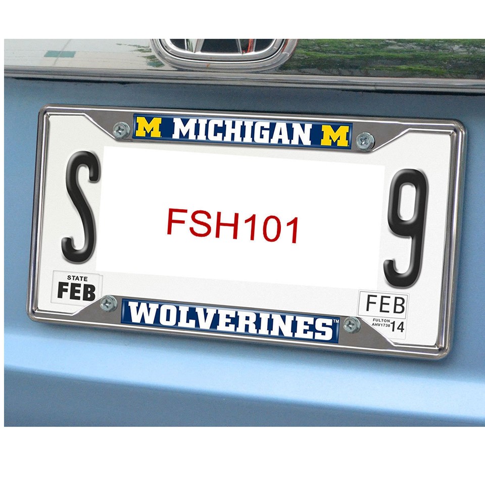 New NCAA Michigan Wolverines Car Truck Chrome Metal License Plate Frame ...
