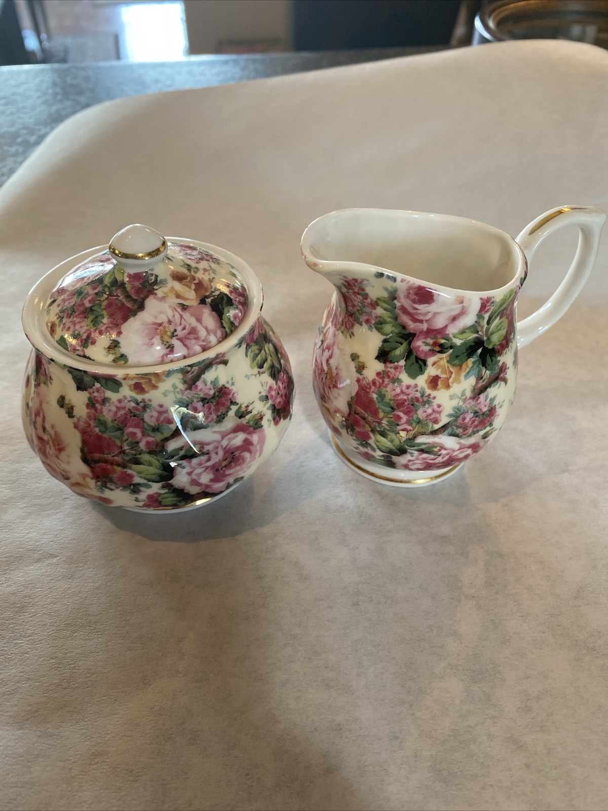 David Michael China Sugar And Creamer Setstaffordshire England Rose ...