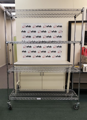 Metro Cart 4 Tier Adjustable Shelving w/ Casters - M602472-4SW | eBay