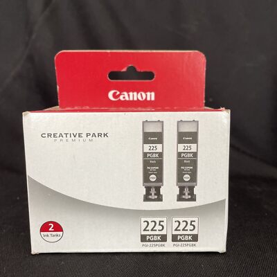 Genuine Canon PGI-225 PGBK Black Ink Cartridges New Sealed Twin Pack ...
