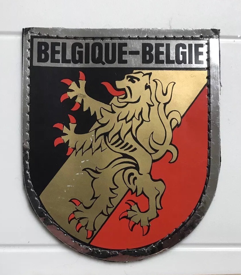 Belgique Belgie BELGIUM Belgian Lion Crest Coat of Arms Metallic Sewn ...