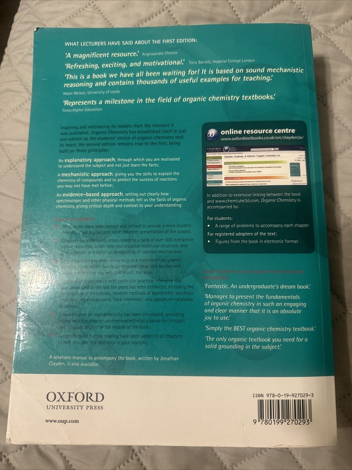 Organic Chemistry by Nick Greeves, Jonathan Clayden and Stuart Warren ...