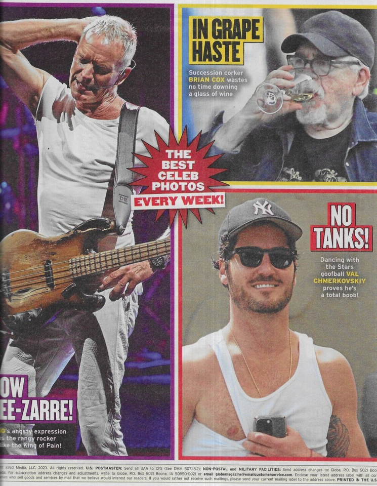 Globe Magazine Hollywood Divorce Hugh Jackman Kevin Costner Danny ...