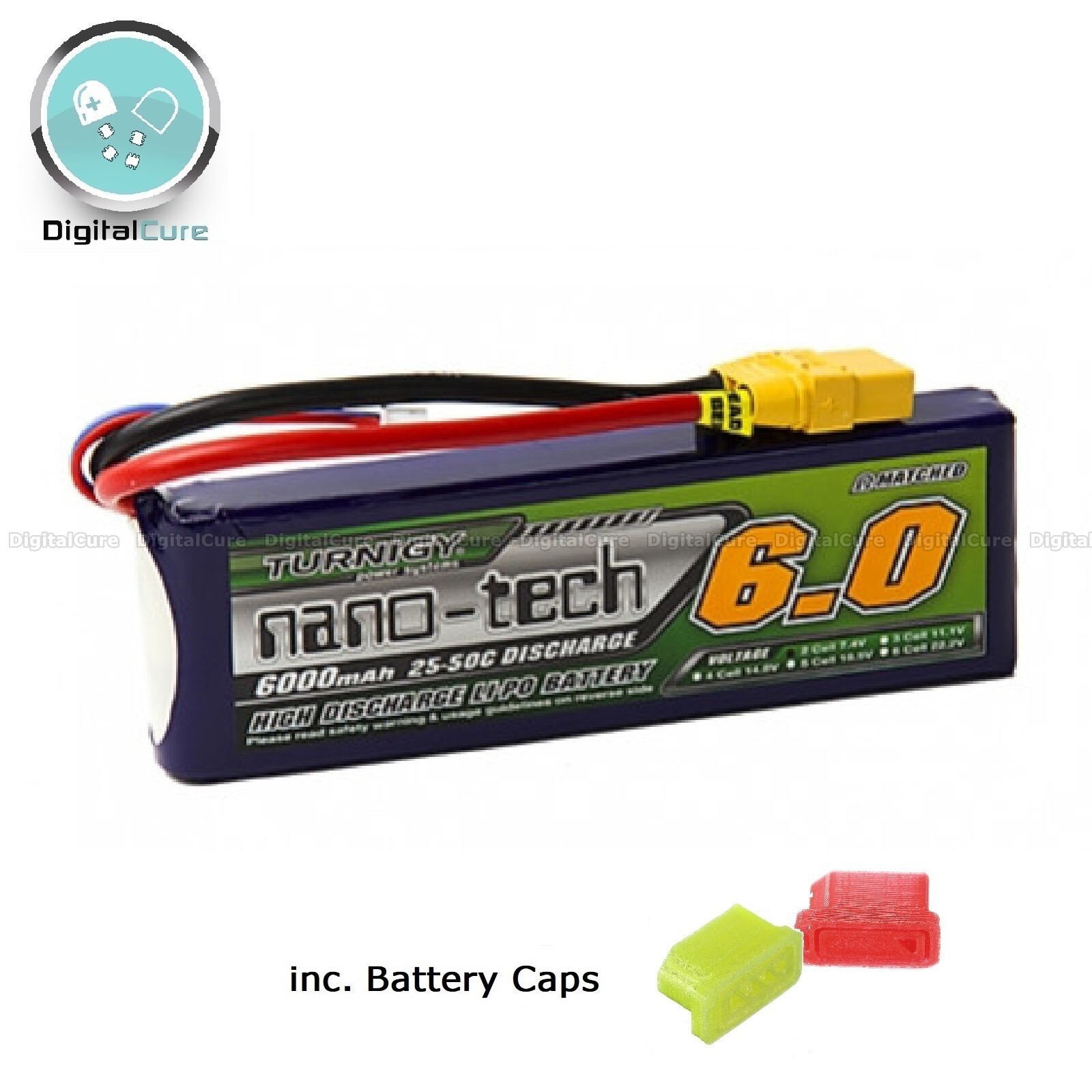 Turnigy 6000mAh 3S 11.1V 2S 7.4V 25-50C LiPo Battery XT90-Drone Car ...