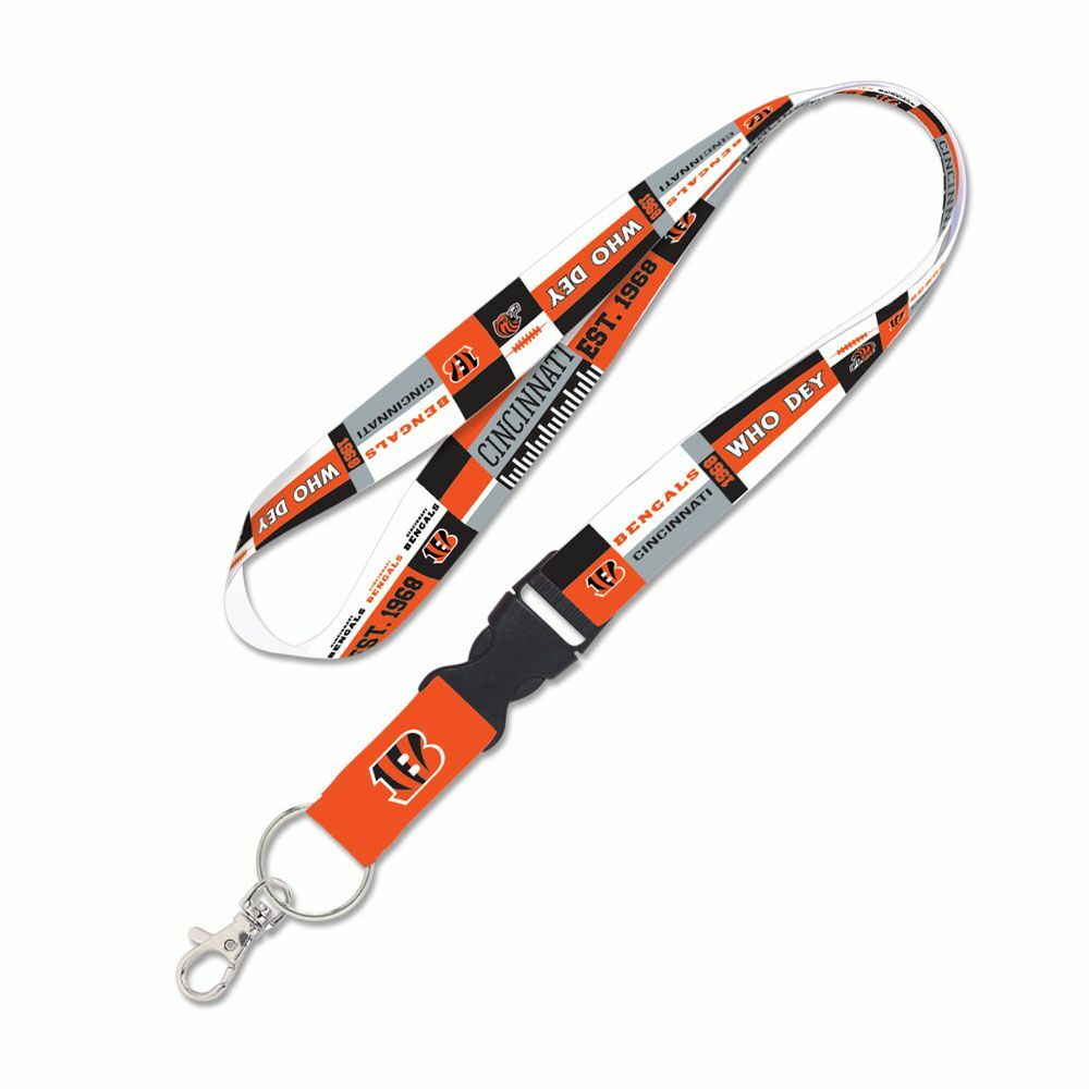 CINCINNATI BENGALS COLOR BLOCK LANYARD DETACHABLE BUCKLE NEW WINCRAFT 🐯 ...