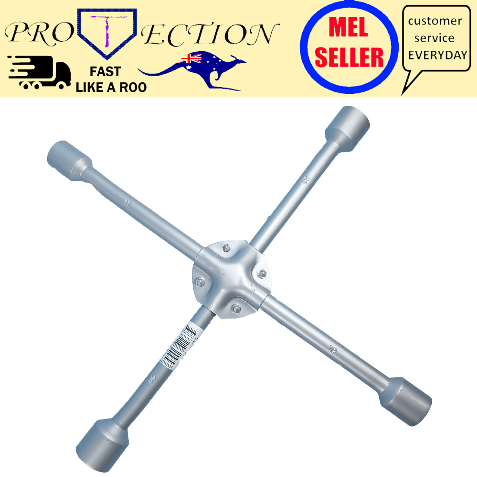 4 in 1 Wheel Brace wrench bar socket 17 19 21 23 mm drive auto car Tyre ...