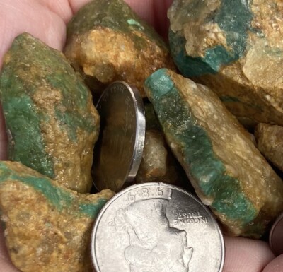Orville Jack Turquoise Stabilized Nuggets; Bell Trading Post Old Stock ...