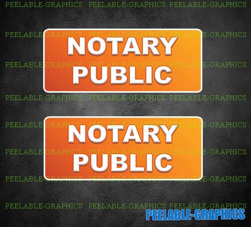 (2) Notary Public Decal Sticker Business Sign Label Store Glass door ...