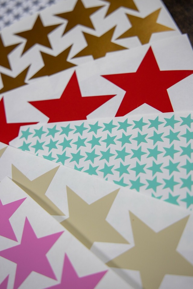 Star stickers! Pick your size and color! Permanent outdoor glossy vinyl ...