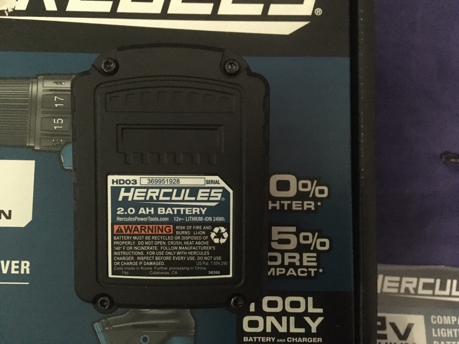 Hercules 12V Drill 2ah Battery And Hercules Tool Bag | eBay