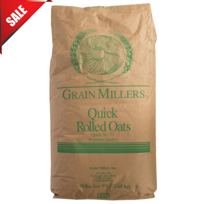 50 lb. Bag Quick Rolled Oats Whole Grain Bulk Pantry Meal Food Supply ...
