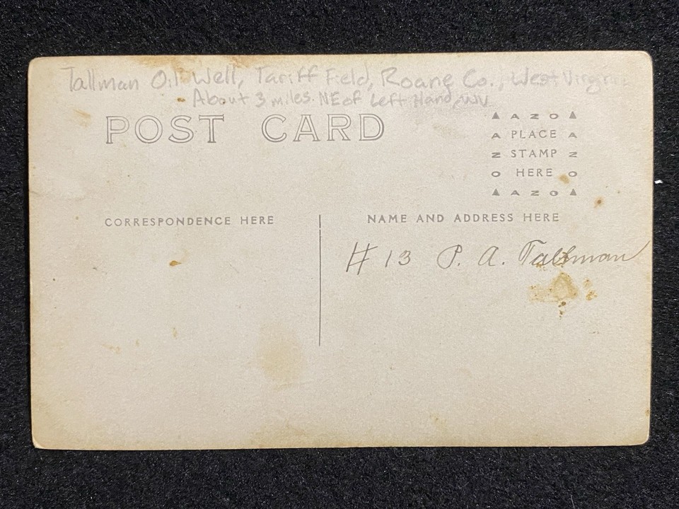 Left Hand West Virginia WV RPPC Roane County Oil Well Antique Photo ...