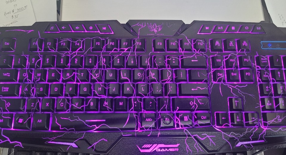 3 Colors Crack Illuminated LED Backlight USB Multimedia PC Gaming ...