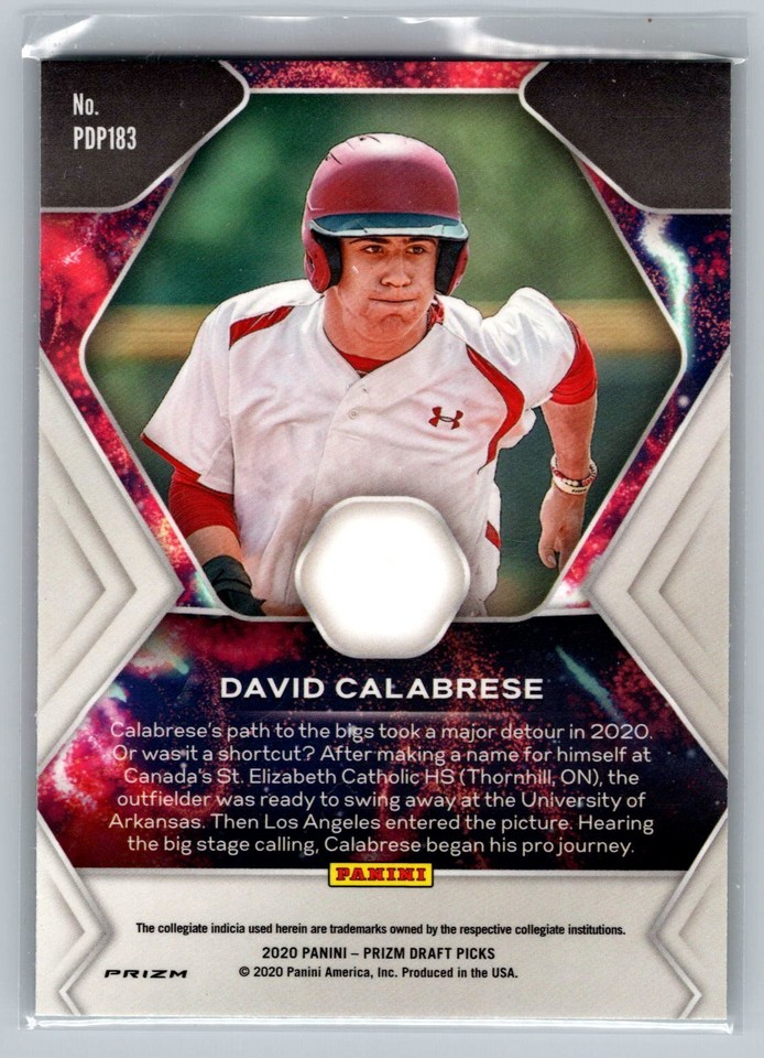 2020 Panini Draft Picks #PDP183 David Calabrese Green Pulsar NrMt-Mt | eBay