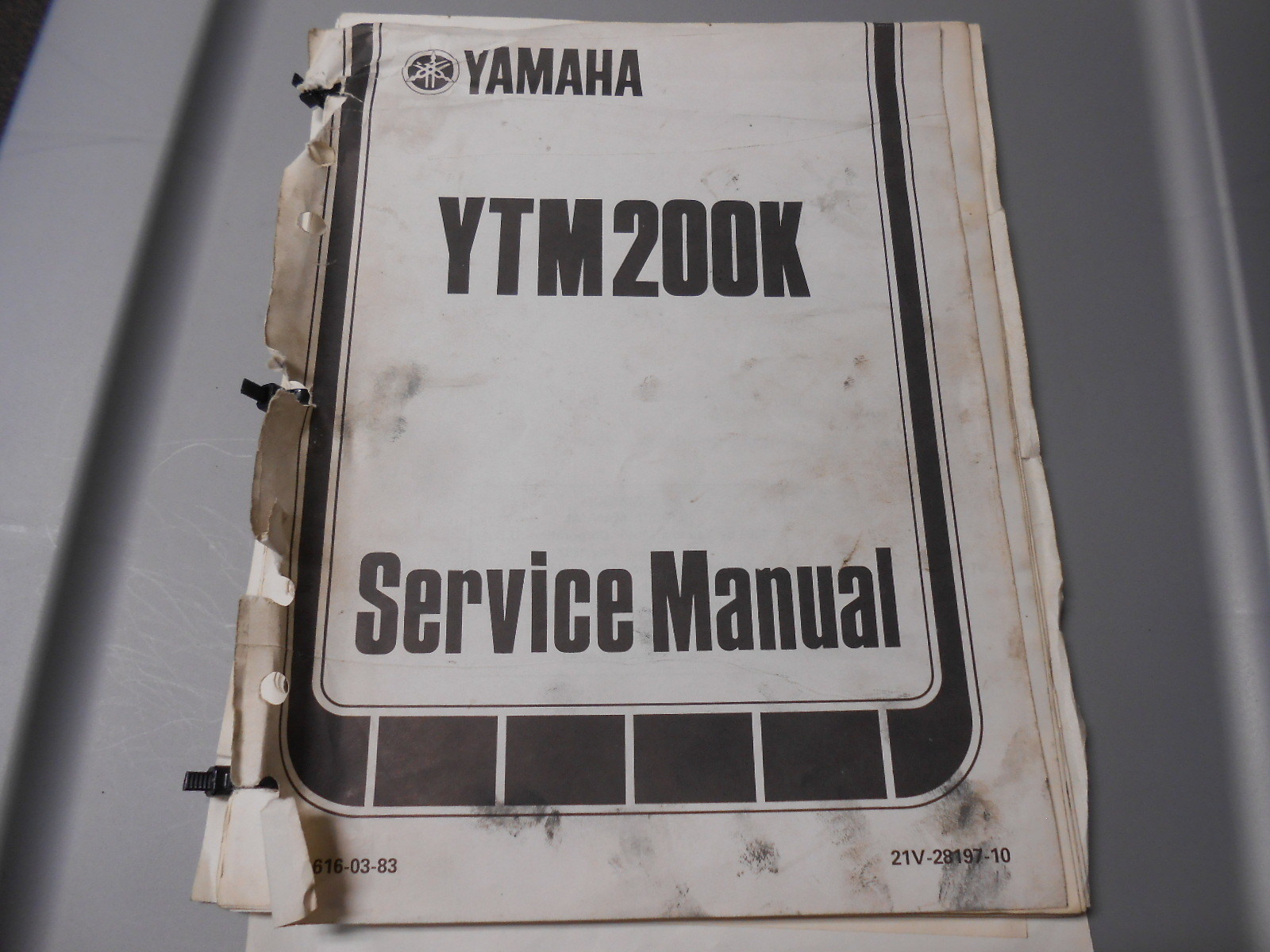 Yamaha 1983 YTM200K YTM200 Factory Owners Service Manual 21V28197-10 K ...