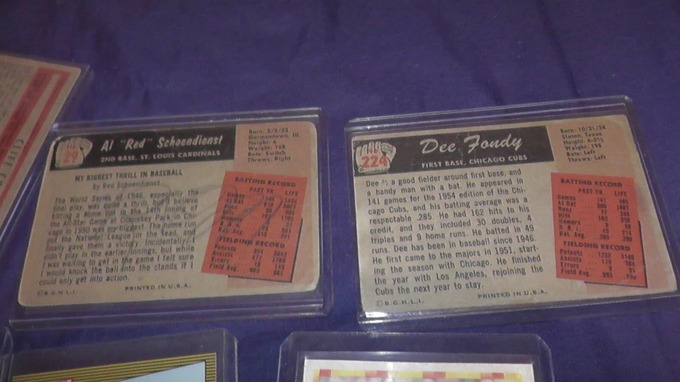 lot of 8 old vintage baseball cards bowman topps 1950s 1960s 87 mantle ...