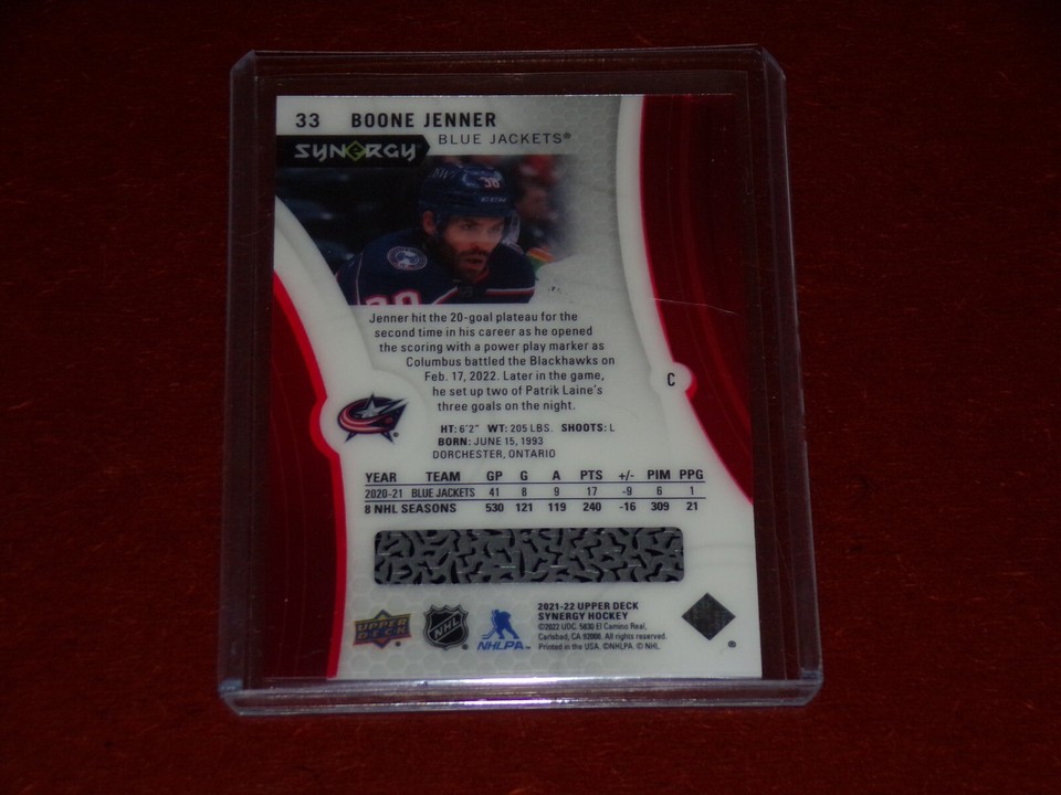2021-22 Synergy Red Codes Boone Jenner *UNSCRATCHED* | eBay