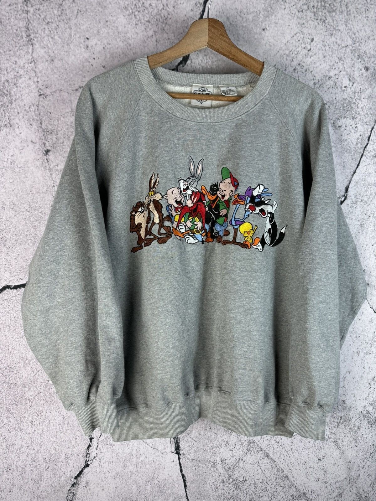 1991 Rare Vintage Acme Looney Tunes Central Logo Swea… - Gem