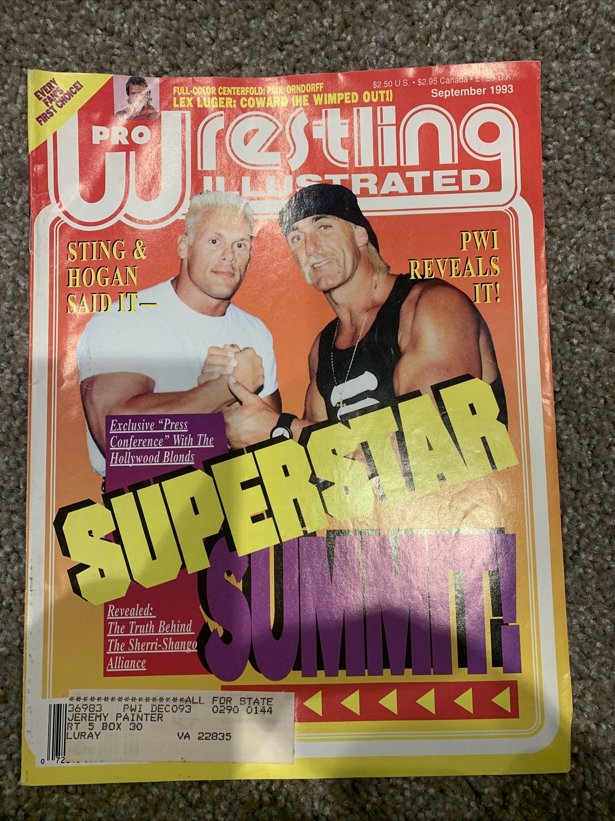 Pro Wrestling Illustrated PWI September 1993 Sting Hulk Hogan No Poster ...