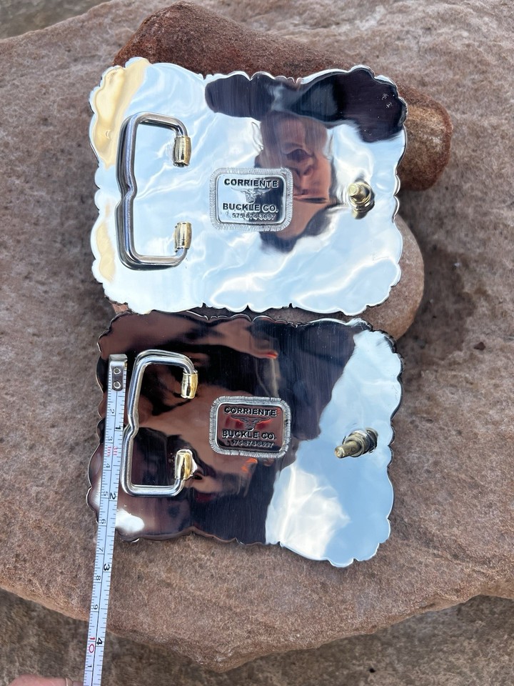 Set 2026 Team Roping Trophy Buckle Handmade Rodeo Roper Western Cowboy ...