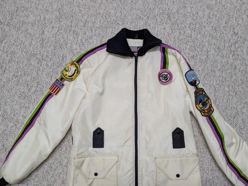 vintage USA made 1970s snowmobile coat ARCTIC CAT jacket PATCHES white ...