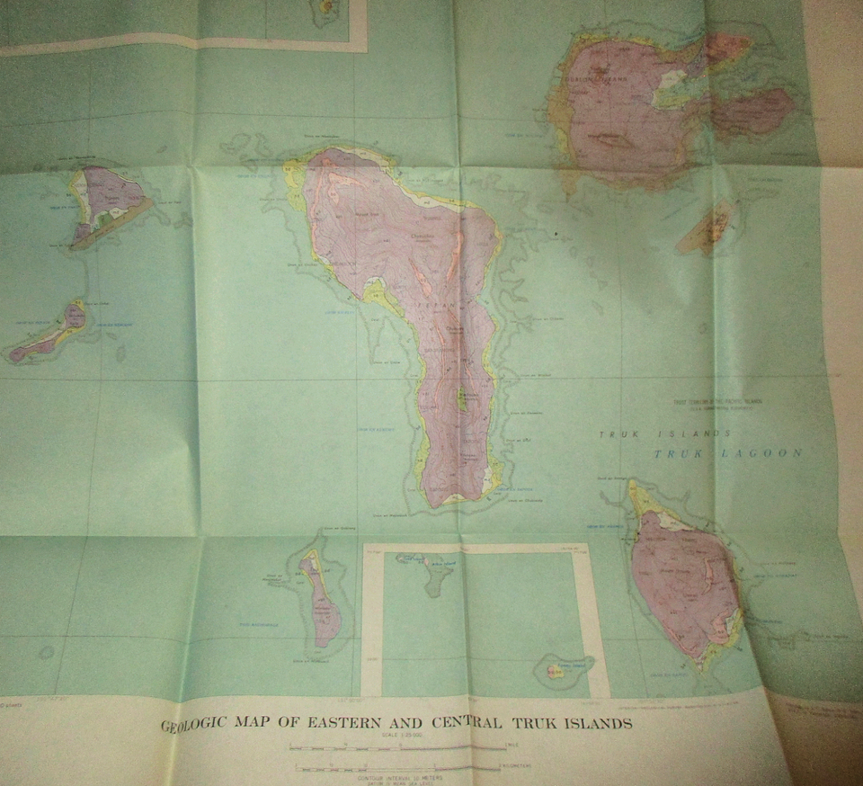 GEOLOGY WESTERN PACIFIC OCEAN TRUK ISLAND ATOLL W/ LARGE GORGEOUS ...