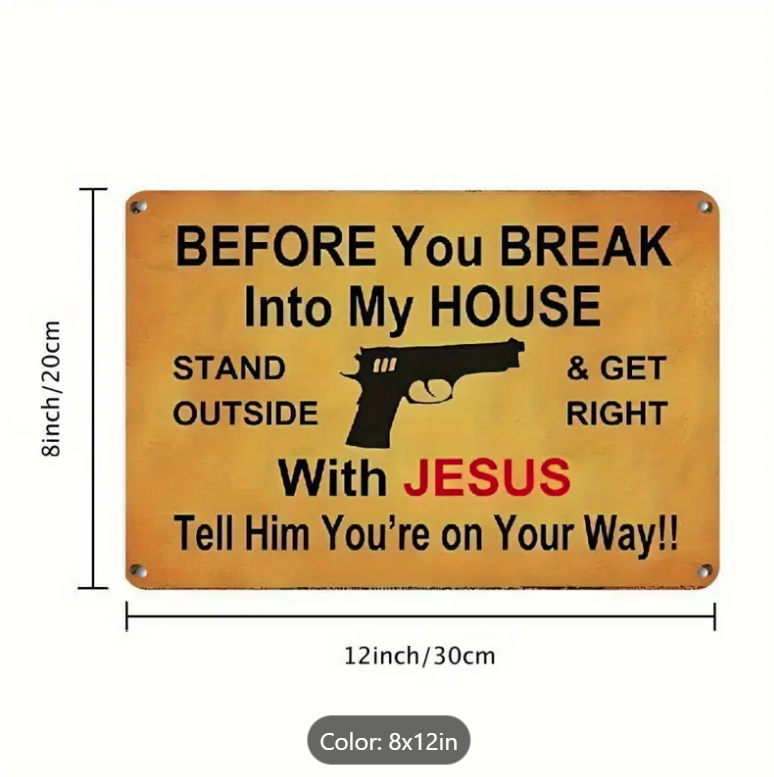 Before You Break House Faith and Safety: Wall Art Metal Sign Guardian ...