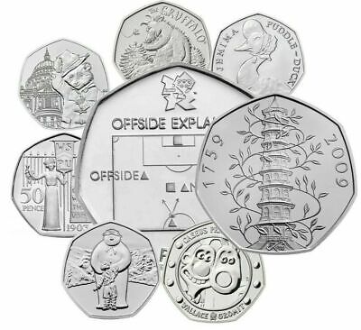 UK 50p BRILLIANT UNCIRCULAT ED ENGLISH DECIMAL FIFTY PENCE COINS CHOICE ...