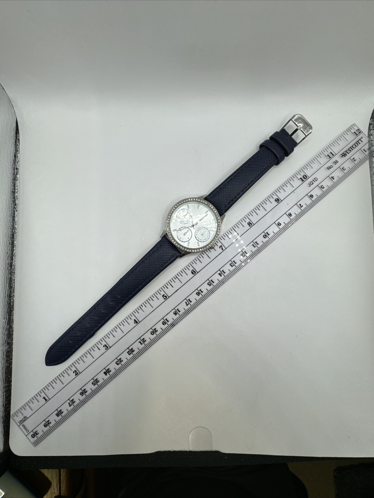 Unbranded ladies watch,blue band with buckle,rhinestones on bezel | eBay