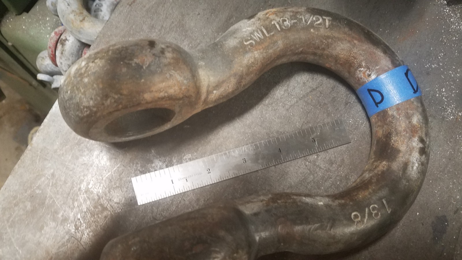 SWL 13-1/2 T Galvanized Shackle *missing 1-3/8" Pin (H6-D) | eBay