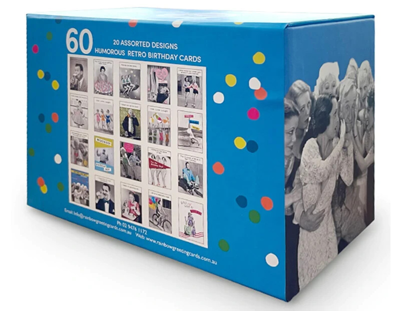 Cards Only Humorous Retro Birthday Cards Box Set 60-Pack | eBay